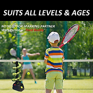 AnBt Tennis Machine Tennis Serving Machine Lightweight Tennis Toss Machine Plug in/Batteries 30 Balls