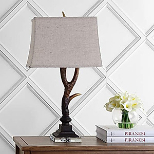 JONATHAN Y JYL6306A Antler 29.5" Rustic Resin/Crystal LED Table Lamp Traditional Bedside Desk Nightstand Lamp for Bedroom Living Room Office College Bookcase LED Bulb Included, Brown