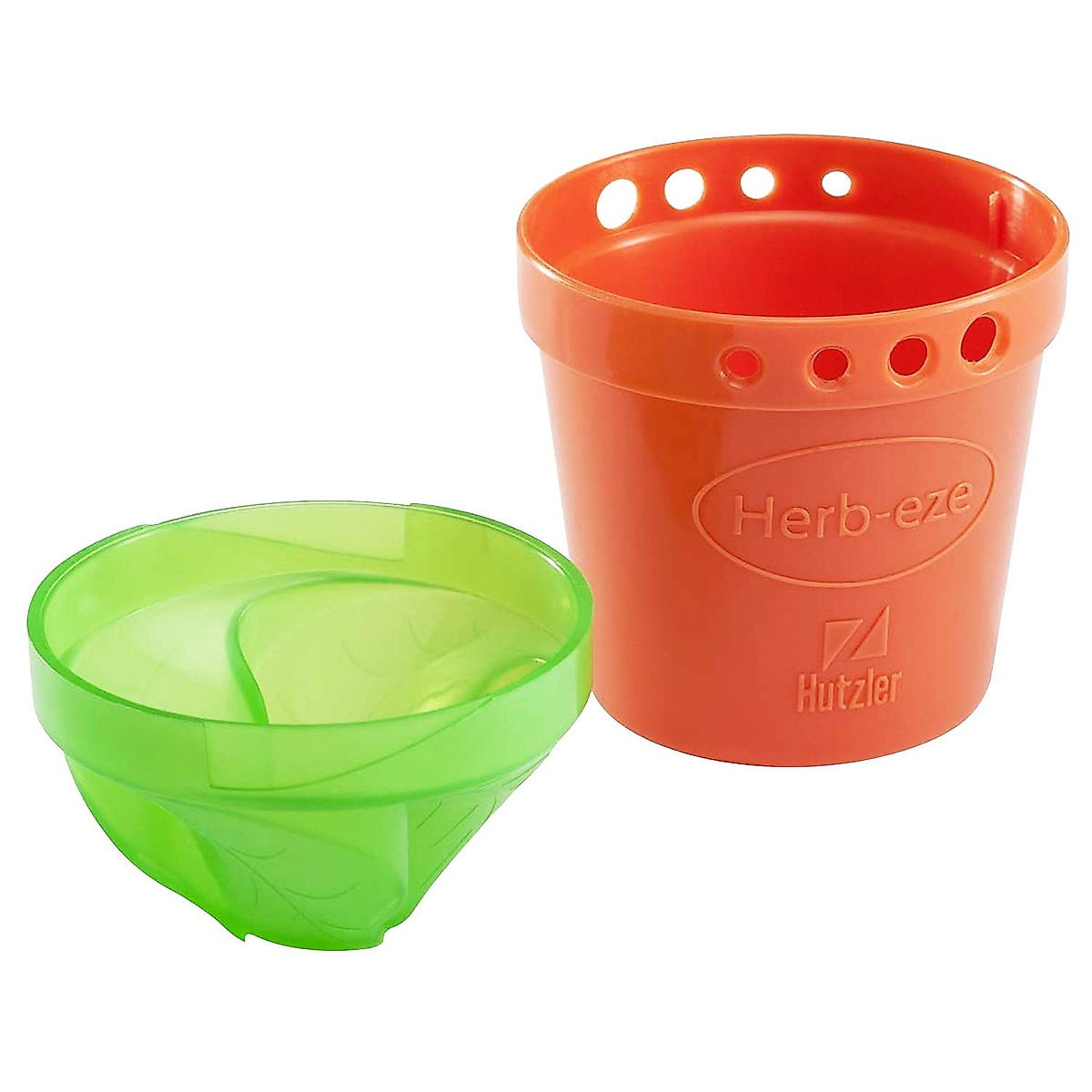 Hutzler Herb-Eze Herb Stripper and Freezer Storage Container, Green/Orange, 2.5" x 3.4"