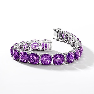 Ross-Simons 52.00 ct. t.w. Amethyst Tennis Bracelet in Sterling Silver. 8 inches