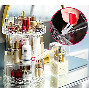 CONHENCI Large Capacity Rotating Acrylic 360 Degree Makeup Organizer 5 Layers Adjustable Cosmetic Storage Standr Best for Perfume Skincare Jewelry Display Dresser