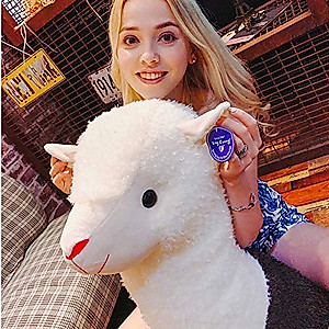 XIAOHONG 18" Llama Body Pillow, Giant Alpaca Plush Long Body Pillow, Llama Stuffed Animal Large Llamacorn Alpaca Doll Plushie Hug Pillow, Cuddly Alpaca Long Pillow Christmas Birthday Gift