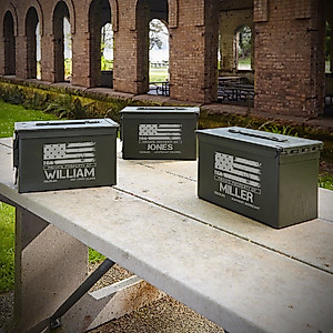 American Heroes Personalized US Flag Ammo Can & Beer Military Gift Set
