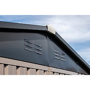 Cover-It 8x6 Metal Outdoor Galvanized Steel Storage Shed with Swinging Double Lockable Doors for Backyard or Patio Storage of Bikes, Grills, Supplies, Tools, Toys, for Lawn, Garden, and Camping, Tan