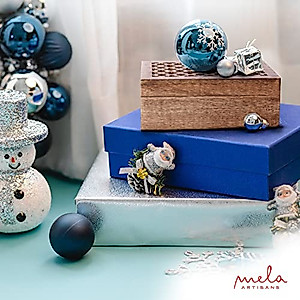 Mela Artisans Decorative Storage Box with Hinged Lid - Medium Polish, Large | 9” x 6” x 3.5” | Rustic Trellis Design | Mango Wood Crafted | Ideal for Keepsakes, Trinkets, Jewelry and Other Stash