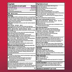 Amazon Basic Care Migraine Relief, Acetaminophen, Aspirin (NSAID) and Caffeine Tablets, Migraine Headache Relief, Pain Reliever/Pain Reliever Aid, 200 Count