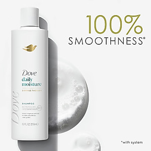 Dove Damage Therapy Shampoo Daily Moisture for Dry Hair with Bio-Protein Care Technology and Hyaluronic Serum 12 Fl Oz