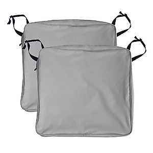 NICETOWN 2 Pack 22 x 20 x 4 inch Patio Chair Cushion Covers for Outdoor Furniture, Fade Safe Long Lasting Patio Furniture Cushion Covers Replacement for Indoor Outdoor with 4 Buckle Straps, Grey
