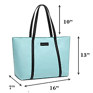 Tote Bag for Women, Teacher Work Tote Bags fit 15.6 Inch Computer Shoulder Office Satchel Bag Large Zippered Totes Travel Purse Lightweight Beach Handbag Waterproof