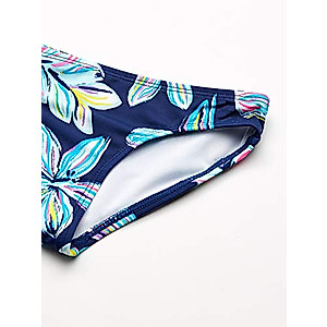 Kanu Surf Girls' Long Sleeve Rashguard UPF 50+ Two Piece Swim Set, Charlotte Navy, 12