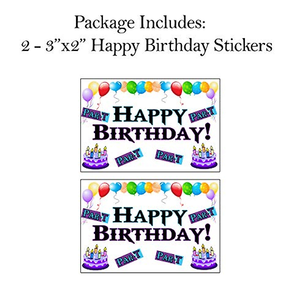 Happy Birthday Large Foil Balloon set - (6 pack) Cake, cupcake, ice cream cone, ice cream bowl, pink candy, blue candy by Par-T