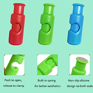 6Pcs Portable Press Type Bread Bag Clips, Squeeze and Lock Sealing Clips for Chip, Bread, Snacks (Red)