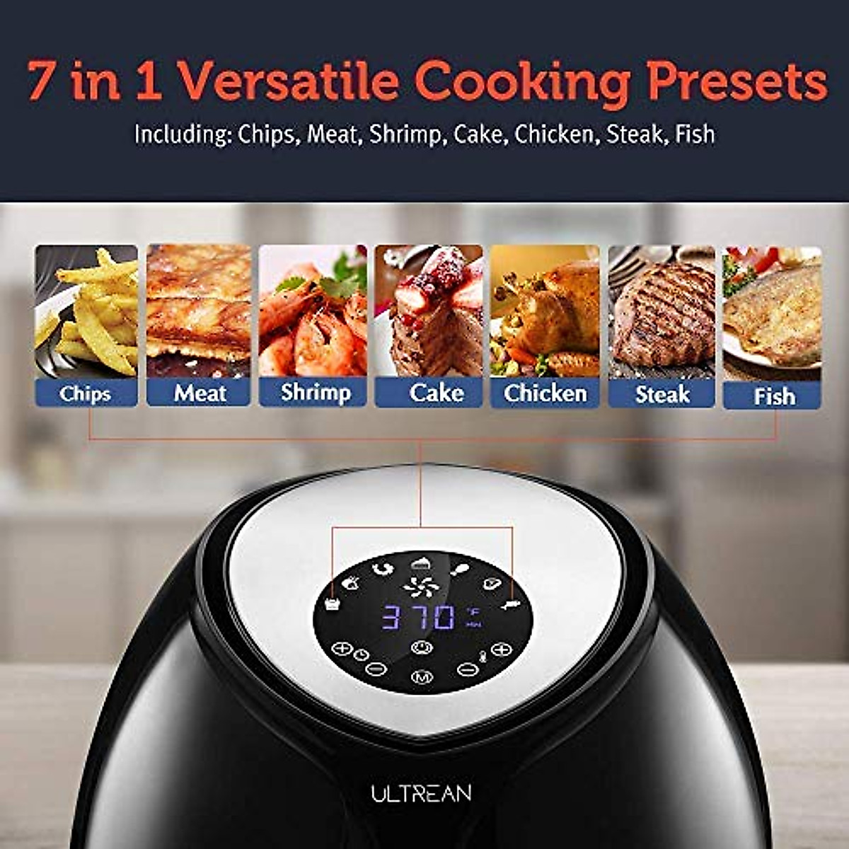 Ultrean Digital Food Scale and Ultrean 6 Quart Air Fryer (Black)