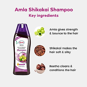 Ayur Herbal Shampoo Amla & Shikakai with Reetha for Normal Hair
