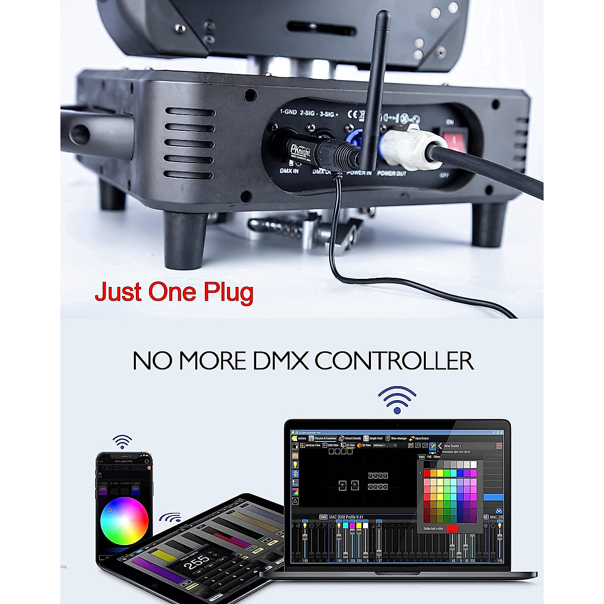 2.4G Wireless WiFi DMX EasyNode Plug Mini Size Using ArtNet/sACN/DMX Protocol