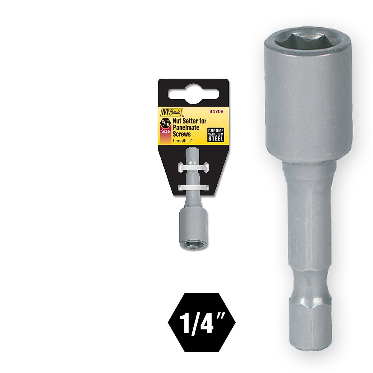 IVY Classic 44708 3/16" x 2" Nut Setter For Panelmate Screws, Impact Plus, 1/card