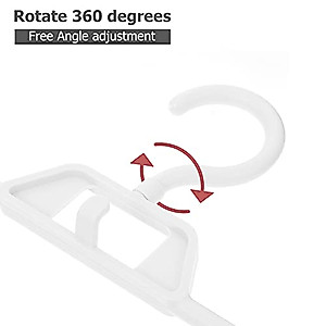VOSAREA 10pcs Pants Hangers Plastic Skirt Hanger with Non- Slip Clips Trouser Clip Hangers for Heavy Duty Ultra Thin Space Saving White