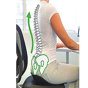 2xhome - Ergonomic Backless Rolling Saddle Stool Office Chair with Adjustable Height and Tilt, Black