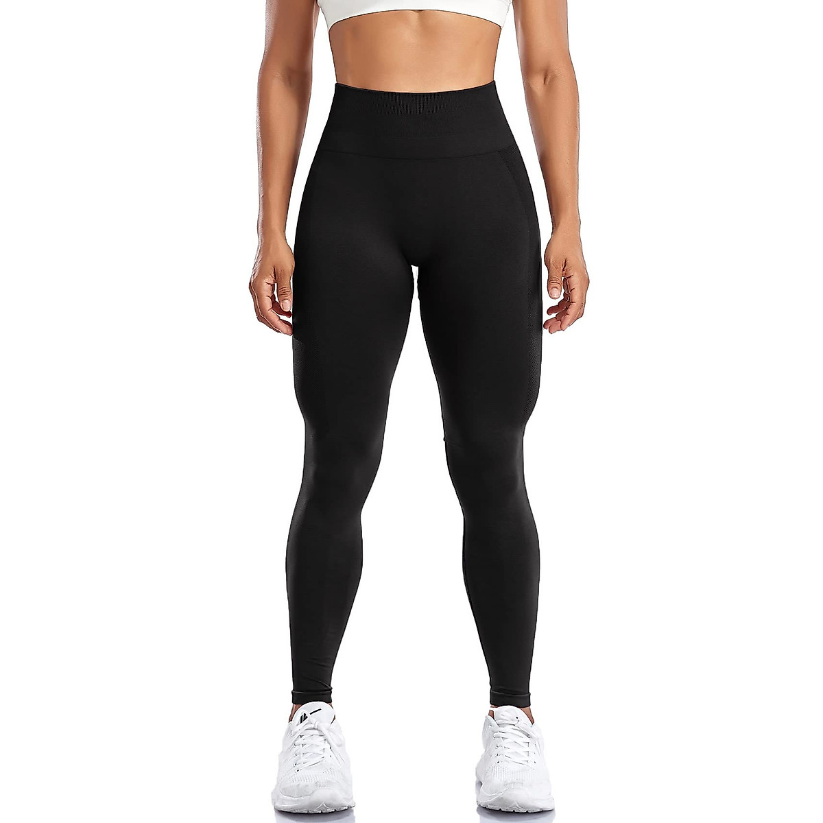SEASUM Seamless Leggings for Women High Waisted Workout Gym Smile Contou Yoga Pants Tights