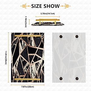 Rose Black Glitter Bathroom Sink Vanity Trays With Gold Handles Golden Marble Countertop Organizer Tray Acrylic Makeup Perfume Tray Dresser Tray Holder Decor Tray For Candle Small Plant Coffee