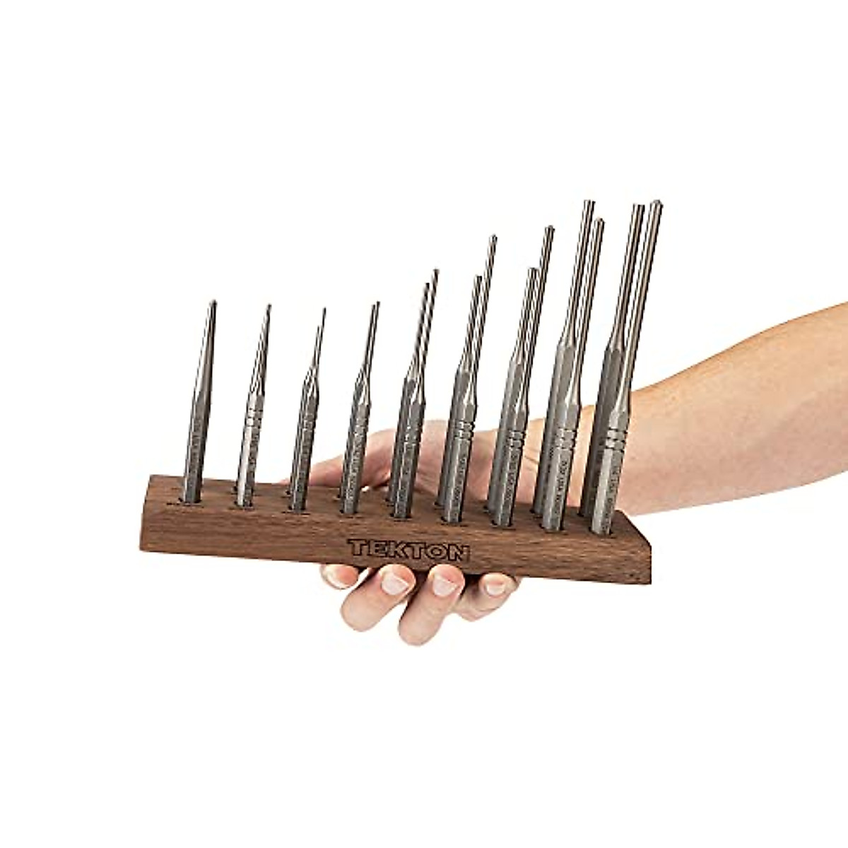 TEKTON Punch Set with Walnut Block (18-Piece) | 66564