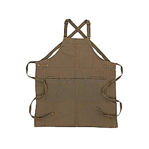 Chef Works Unisex Uptown Cross-Back Bib Apron, Blue Taupe, One Size