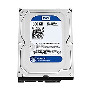 WD Blue 500GB Desktop Hard Disk Drive - 7200 RPM SATA 6 Gb/s 16MB Cache 3.5 Inch - WD5000AAKX (Renewed)