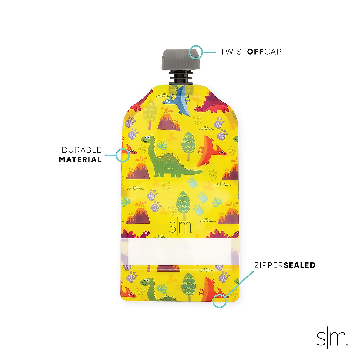 Simple Modern Reusable Baby Food Pouches, 10 pack | 5oz | Assorted & Disney Reusable Baby Food Pouches for Toddlers, 10 pack | 5oz | Disney Princesses