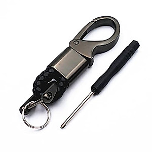 MJKEYAuto Black Leather 4 5 Buttons Remote Smart Key Fob Cover Case Chain for Honda Civic Hatchback Accord HR-V 2022 2023 (4 Buttons)