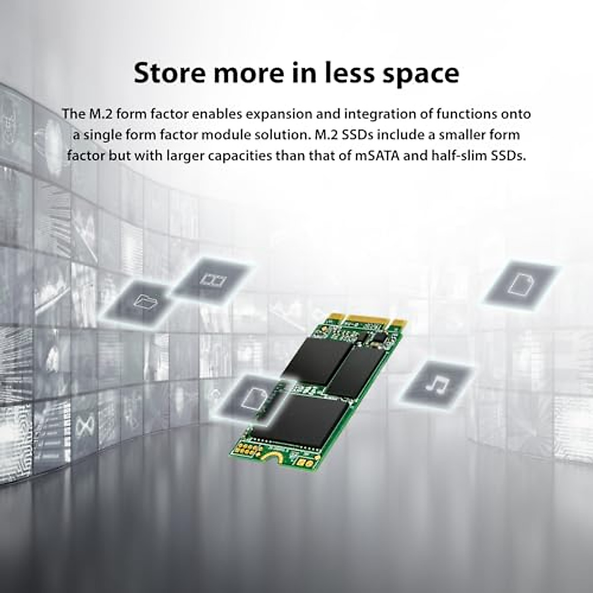 Transcend 128GB MTS430S M.2 2242 SATA3 SSD, Internal Solid State, Compatible with Laptop & PC Desktop - TS128GMTS430S