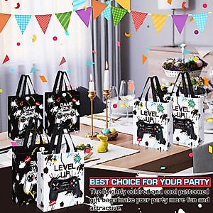 Sweetude 30 Pcs Video Game Gift Bag with Handle Game Party Supplies Reusable Gaming Non Goody Bag for Girl Boy, 2 Styles(Black, White)