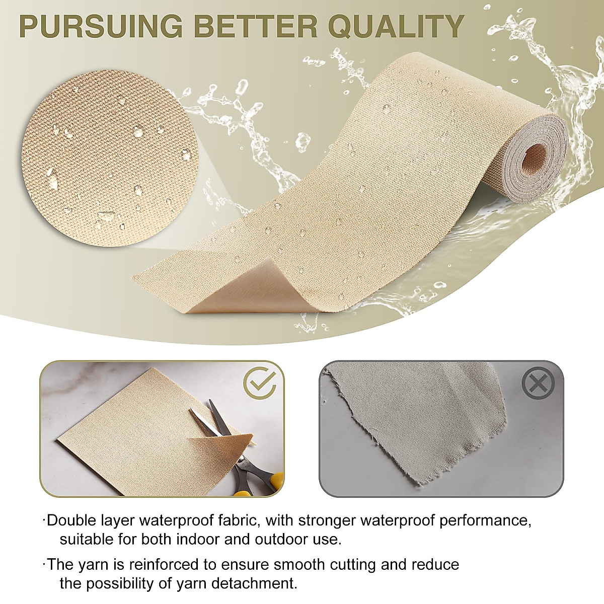 Gheeidau Canvas Repair Tape 4×70 Inch Waterproof Self-Adhesive Fabric Repair Patch for Repairing Boat Covers,Tents,Patio Umbrellas,Car Seats,Luggage,Sofas.(Black)