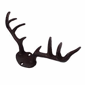 LABRIMP Cast Iron Antler Hook Metal Clothes Hanger Key Coat Hook Antler Hooks Wall Mounted Hanger Antique Hanging Hook Wall Coat Hooks Home Decor Wall Hanging Vintage