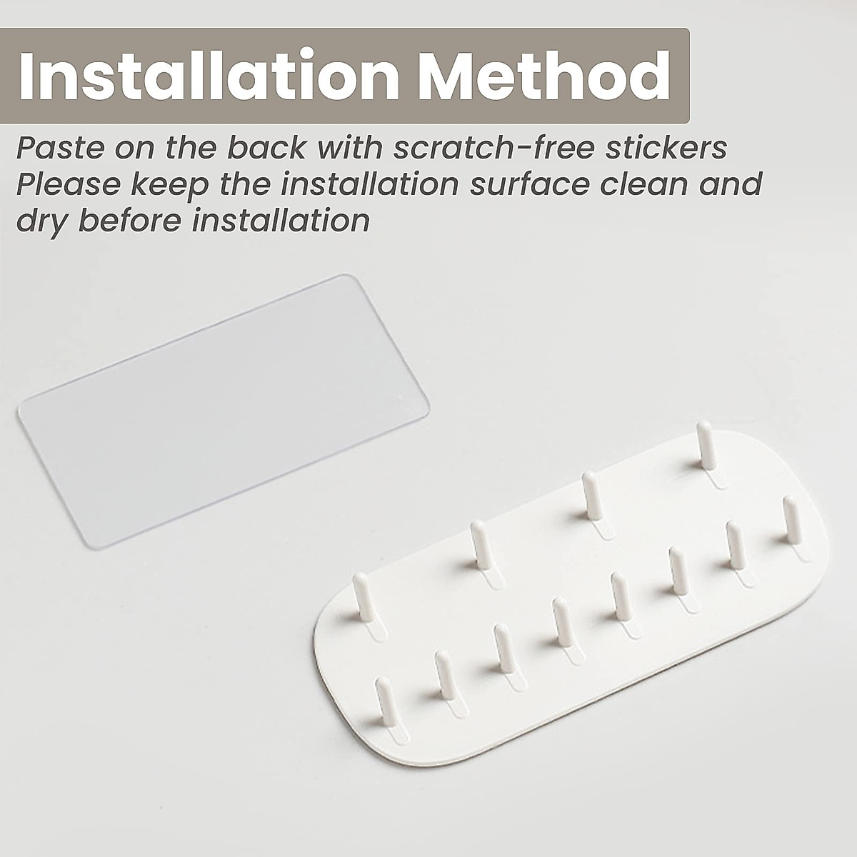 BXDOW Necklace Holder Wall Mounted, Adhesive, Plastic Necklaces Hanger, Jewelry Organizer Hanging with 12 Hooks, Jewelry Hooks for Necklaces, Rings, Bracelets, Chains, Keys,White