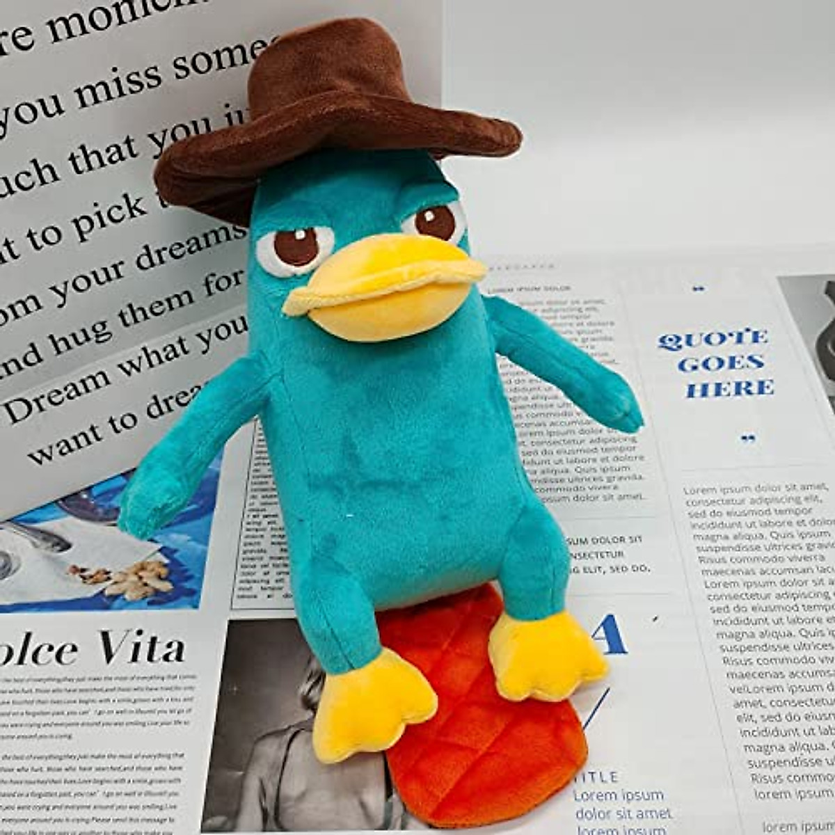Shontay Perry The Platypus Plush, Platypus Plush Toy for Cartoon Fans Gift,Beautiful Platypus Stuffed Plushies Doll, Gifts for Boys and Girls Birthday & Holiday