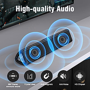 OFFSIR Sound Bar for TV, PC Desktop Speaker, Home Audio with Surround Sound System, TV Soundbar Speaker with Bluetooth 5.0/Optical/AUX/Coaxial for for Home Theater/Office/Gaming-50 Watts-3EQs