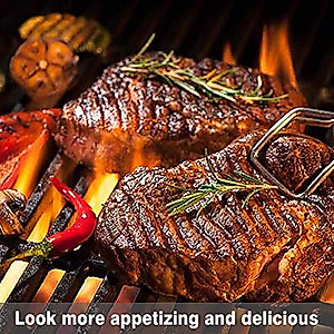 BBQMall 16 7/8" Porcelain Enameled Cast Iron Grill Cooking Grates for Charbroil 463440109, 463432215, 463436213, 463436215, 463420508, 463420509 463420511 463461613 Gas Grills Grates Replacement Parts