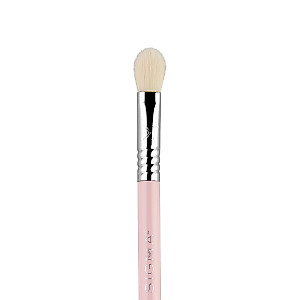 Sigma Beauty Travel Essential Trio - Makeup Brush Set for Foundation Powder Eyeshadow - 3 Tool Brushes with Brush Tin Holder - - Skin Safe, Vegan Makeup Brushes for Travel - Light Pink