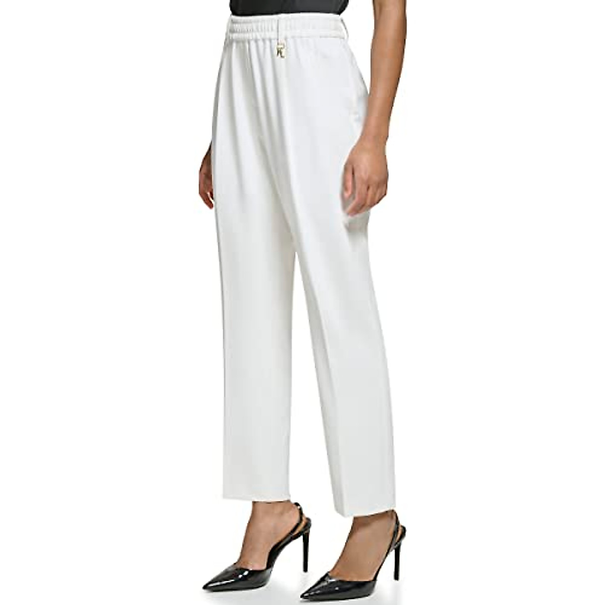 Karl Lagerfeld Paris Women's Everyday Relaxed Casual Pant, Soft White, 6