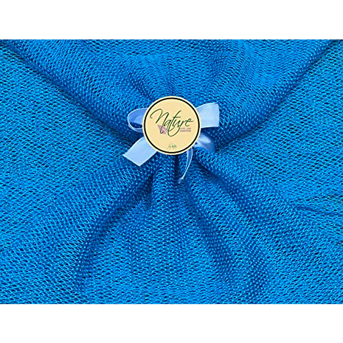 Nature by EJN - Net Bath Sponge, Customized N1 Weave, Long, NKN Naturals, Skin Exfoliation, African, Porous, Stretches to Approximately 49" (Sea Blue)