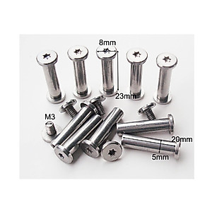 NC HAISDA Folding Knife Corby Bolts Pocket Knives Pivot Pins EDC Knifemakers Screw Fasteners Rivets DIY Knife Handle Studs Pack of 10 20mm