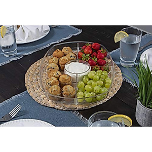 Summer at the Shore Divided Appetizer Serving Platter, Great for Picnics and Barbeques, Outdoor Hosting Party Planning Accessory, One Size, Clear (1567A6-AMZ)