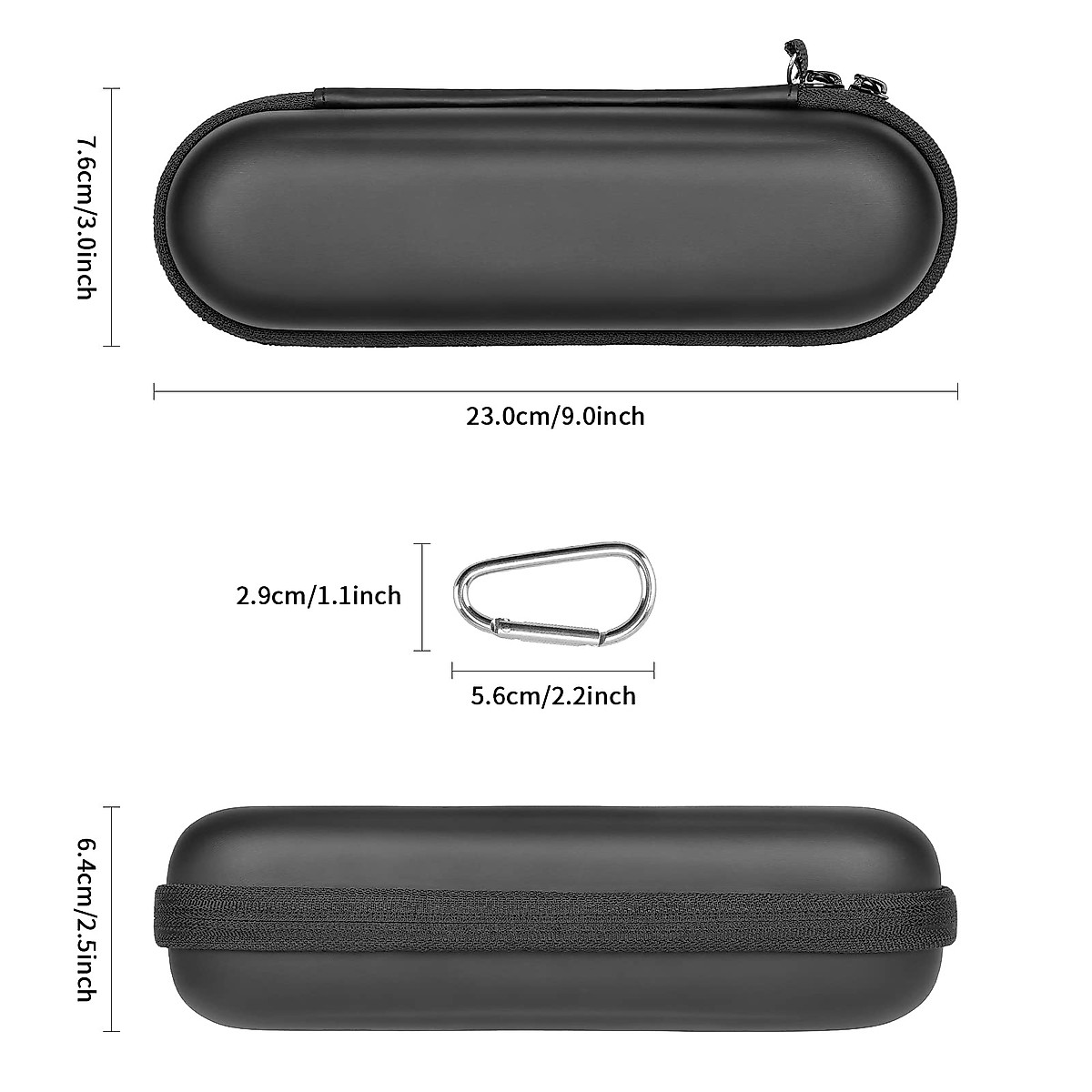 Yinke Travel Case for Braun Oral B/Oral-B Pro/Philips Sonicare Electric Toothbrush, Fits for Oral-B Pro 1000 1500 /iO Series 7 8 9, Hard EVA Cover Protective Storage Bag (Black Sliver)
