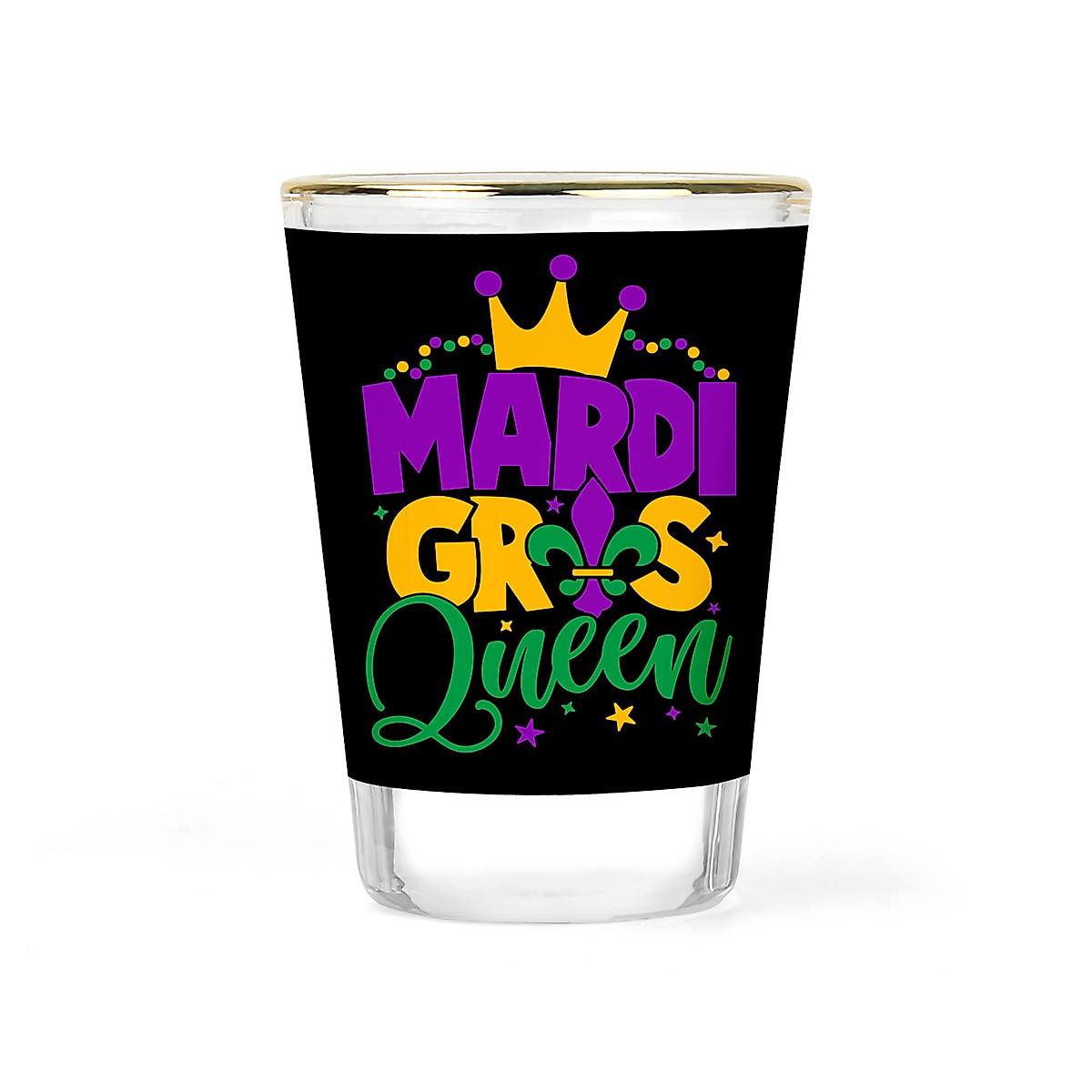 Mardi Gras Shot Glass Set- Couples Gift Set - King and Queen Shot Glasses - His and Hers Gift - Couple Shots - Mardi Gras Favors