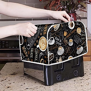 Kathyboom Coffee 4 slice Toaster Cover Appliance Cover Toaster Dust And Fingerprint,Washable Kitchen Accessories