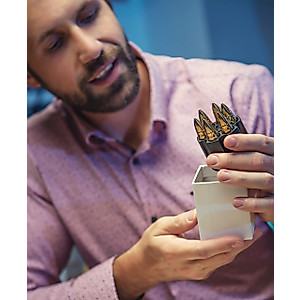 XL Gold Whiskey Stones in Base - Gift for Men, Valentines Day, Bar Accessories - Whiskey Gifts for Men, Boyfriend, Husband, Dad - Reusable Ice Cube - Regalos para Hombre