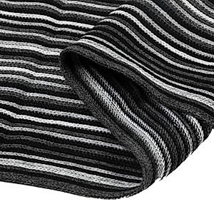 Glitzhome eUty Men's Scarf Cashmere Feel Soft Male Scarve Winter Warm Striped Long Thick Striped Neckerchief Ribbed Knit Tassel Muffler