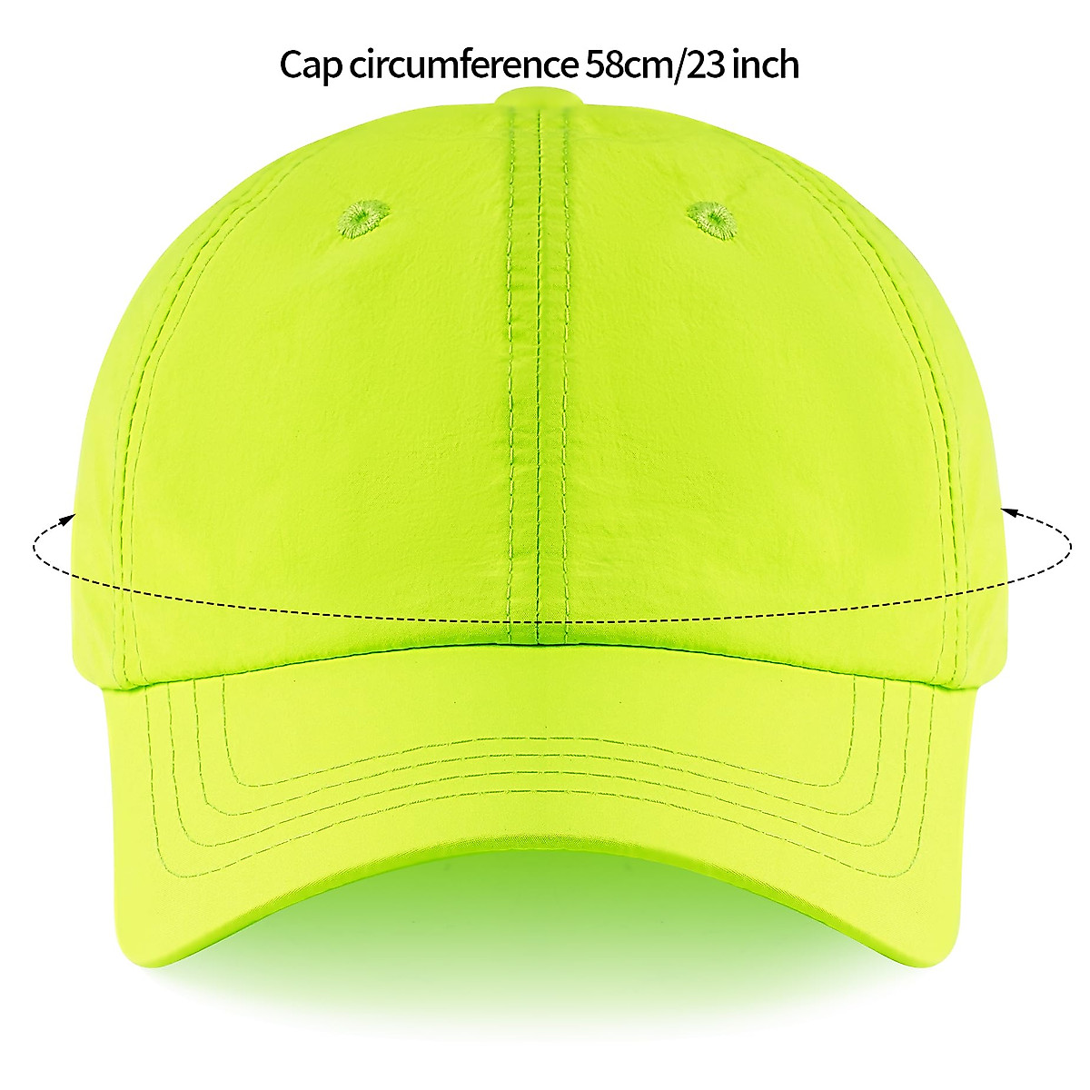 Men Waterproof Baseball Cap Windproof Golf Cap Adjustable Tennis Foldable Hat for Women Outdoor Sports Adjustable Hat. Neon Green