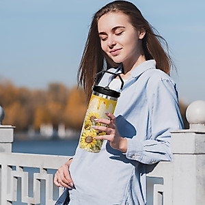 Queen Hero 30 oz Bee Tumbler with Handle, Large Insulated Tumbler with Flip & Straw Coffee Mug Cup Stainless Steel Gifts for Women Men Youth