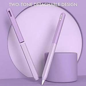NIUTRENDZ Gradient Color iPencil Case for Apple Pencil 2nd Generation Case Silicone Protective Cover Sleeve Skin for Apple Pencil 2nd Gen (Apple Pencil 2nd Generation, Gradient Purple)